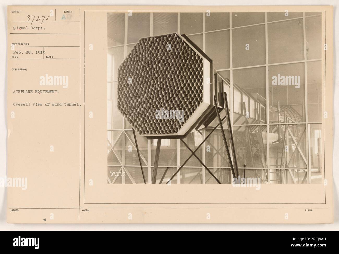 This photograph shows an overall view of a wind tunnel used for testing ...