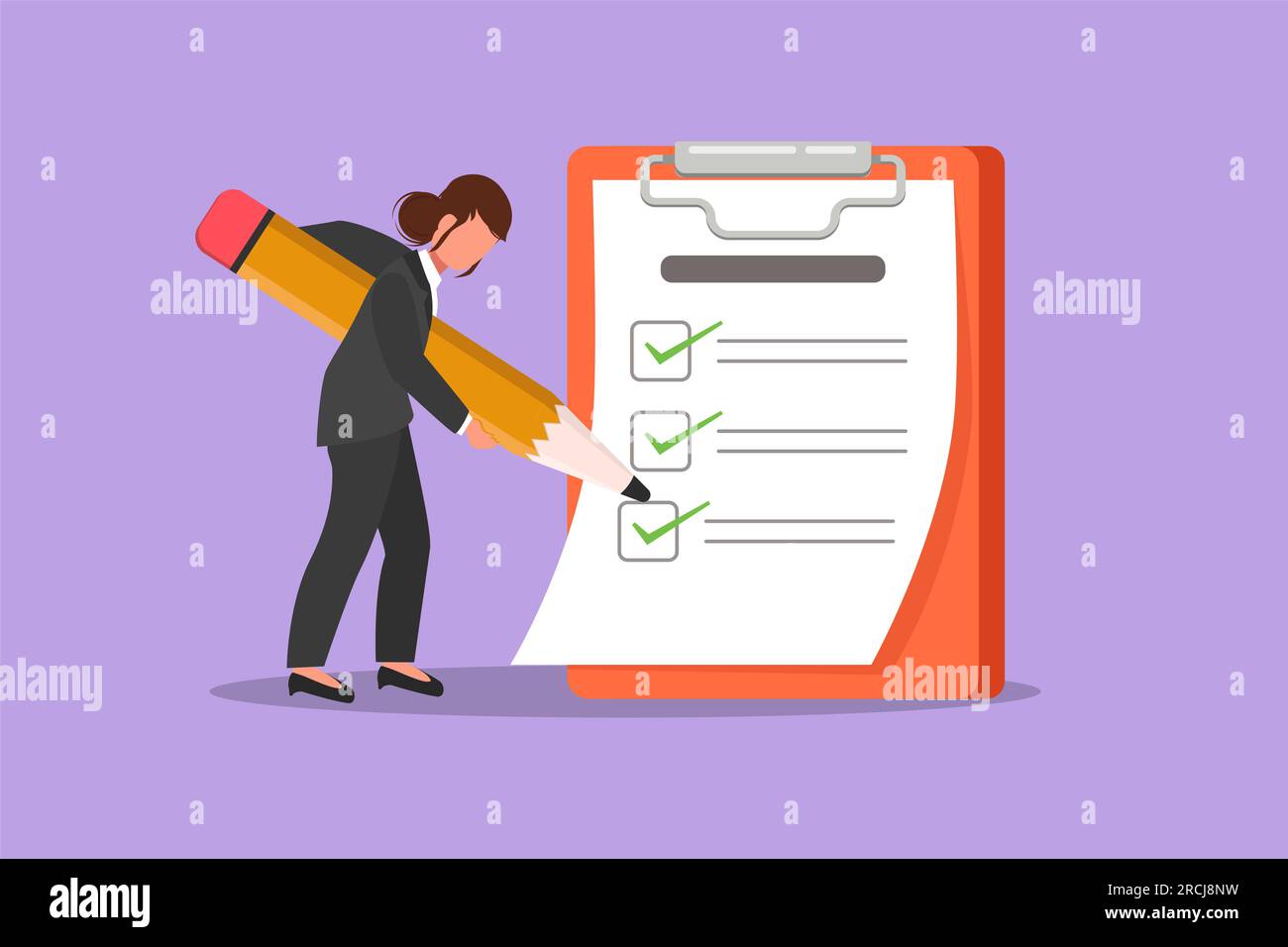 Character flat drawing attractive and beauty businesswoman mark ...