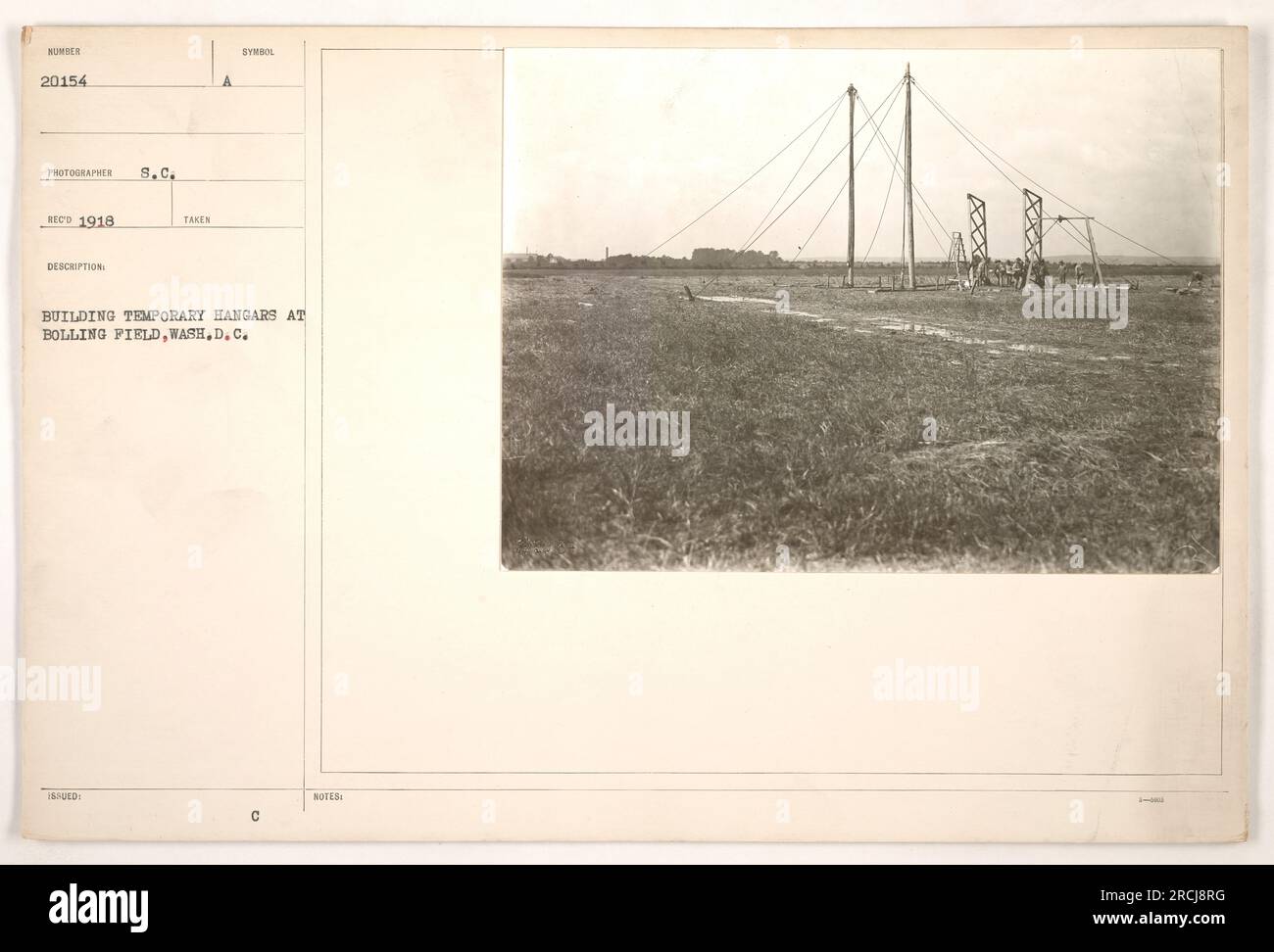 Construction of temporary hangars at Bolling Field in Washington D.C ...