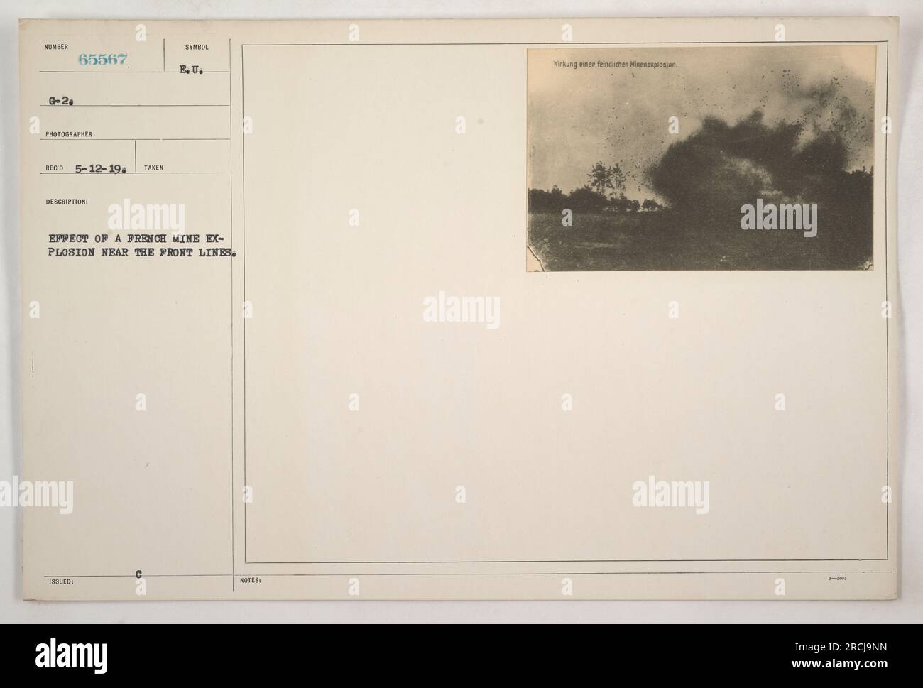 Caption: The image captures the aftermath of a French mine explosion ...