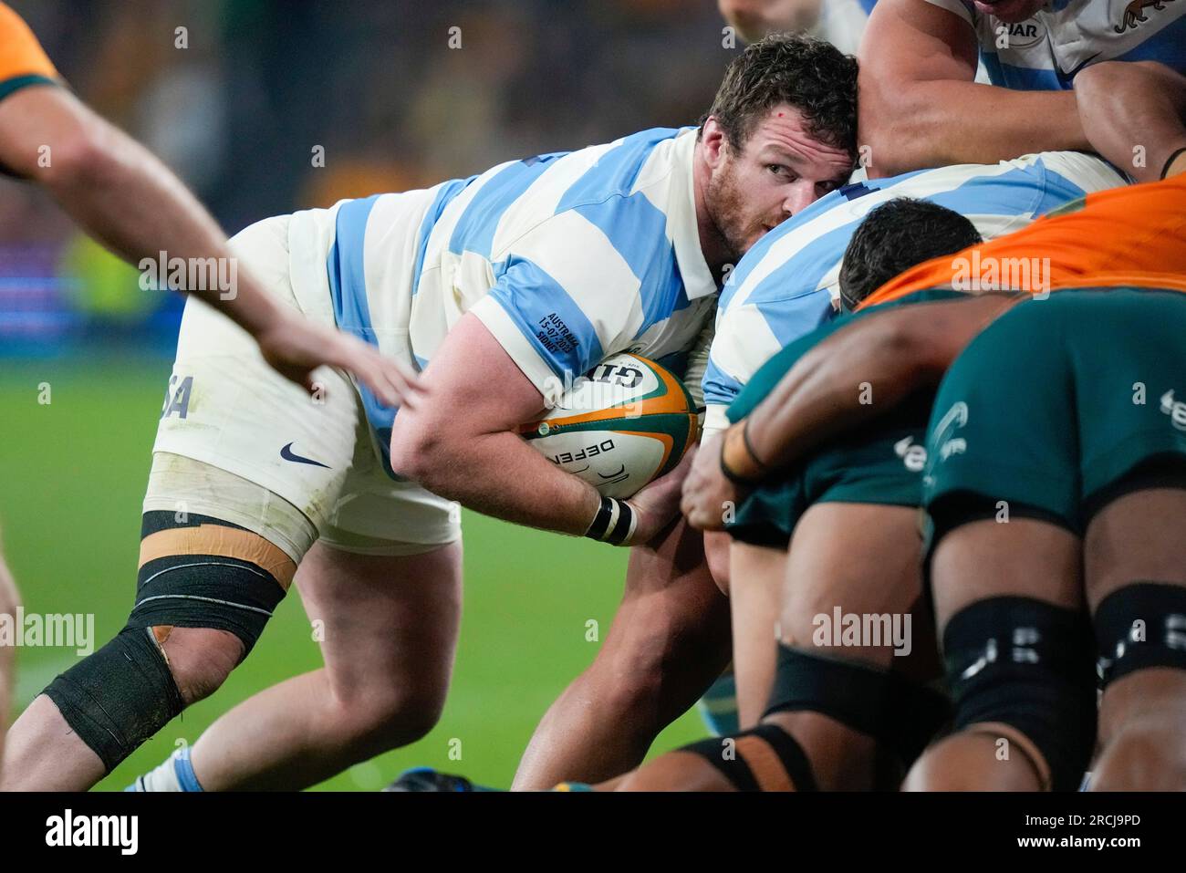 Argentina's Julian Montoya holds the ball during the Rugby Championship ...
