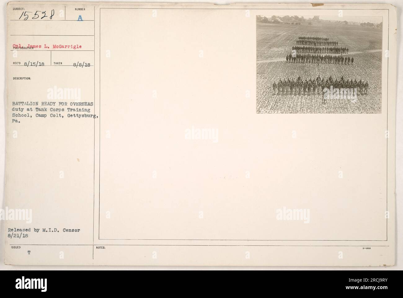 "Soldiers of the tank corps training school at Camp Colt in Gettysburg ...