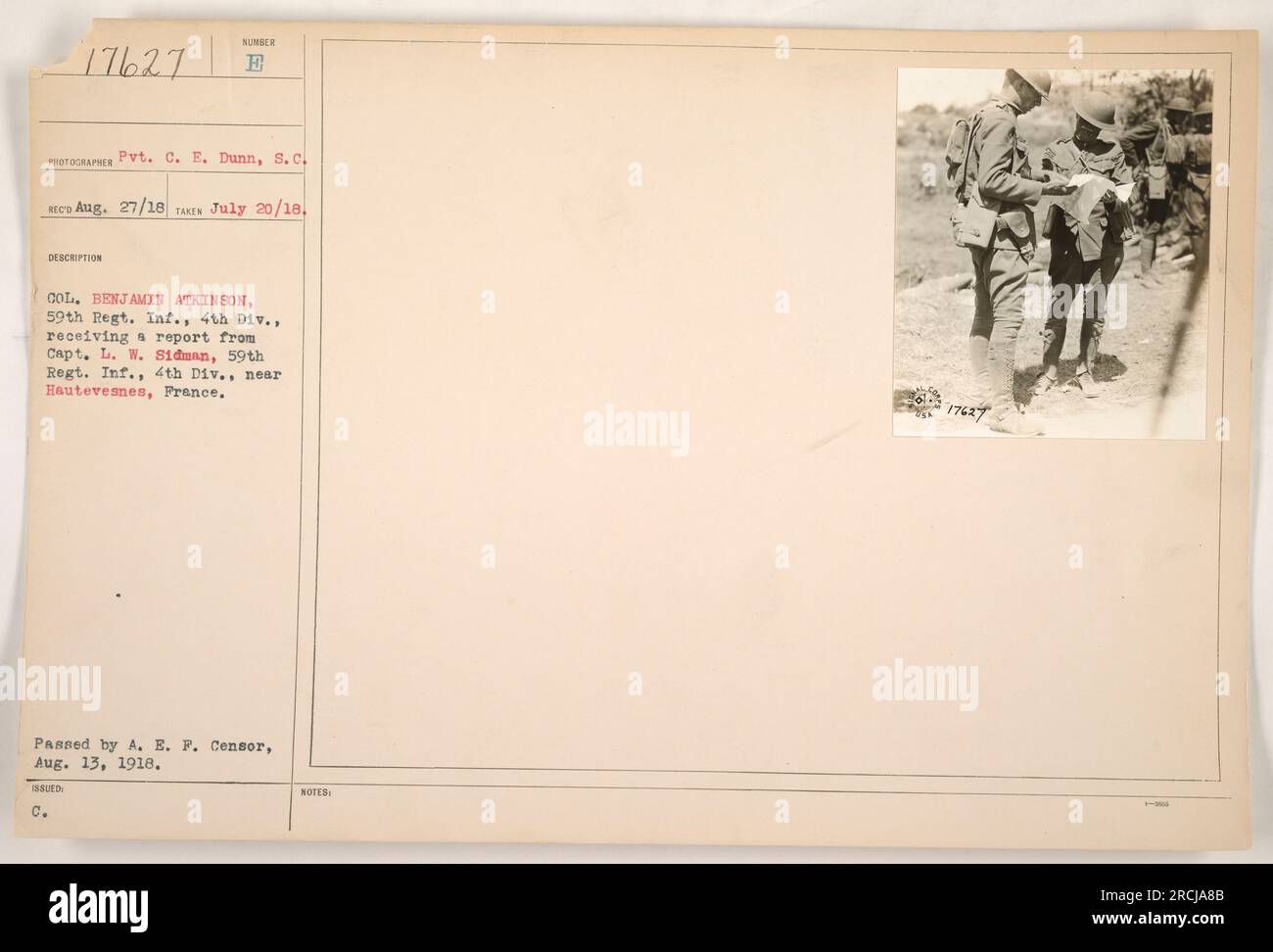 Colonel benjamin atkinson hi-res stock photography and images - Alamy