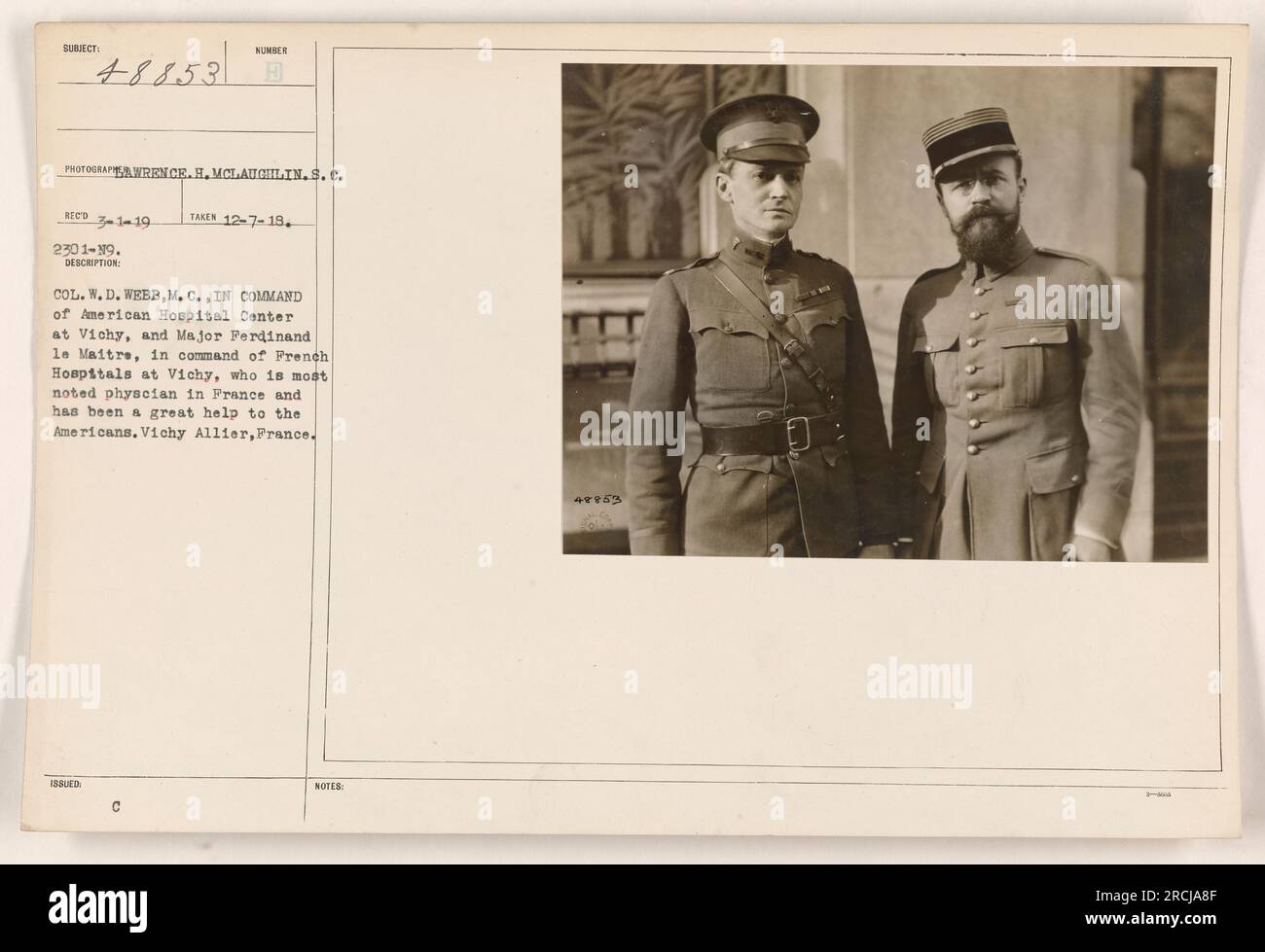 Colonel W.D. Webb, M.C., is seen in command of the American Hospital ...