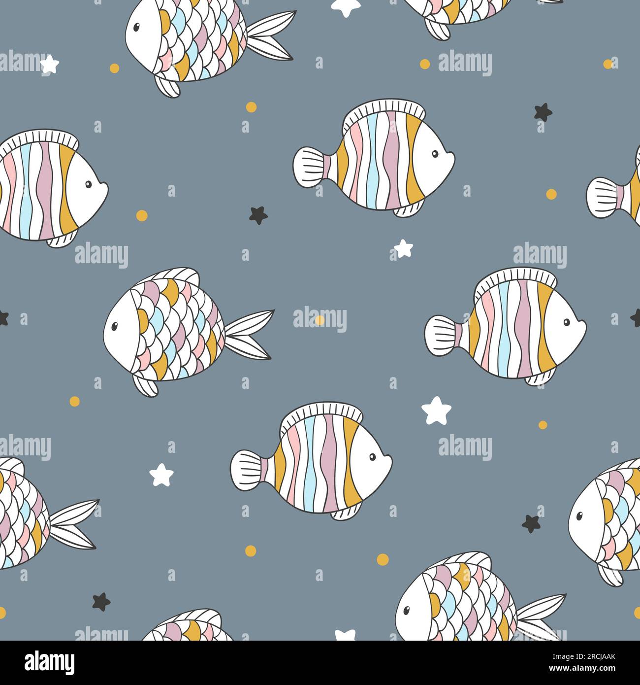 Seamless vector colorful fish pattern Stock Vector Image & Art - Alamy