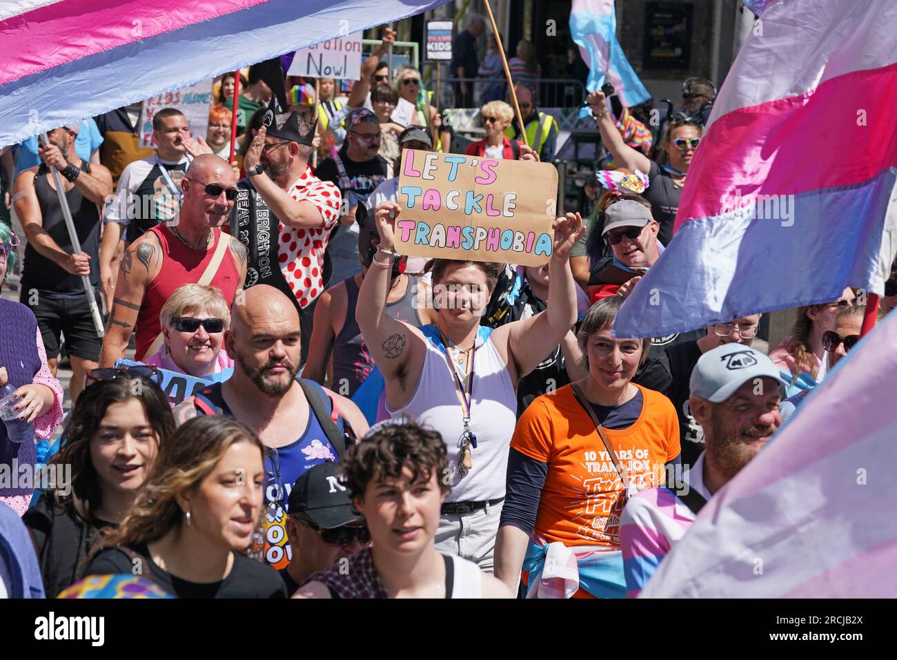 People take part in a Trans Pride protest march in Brighton. Picture ...