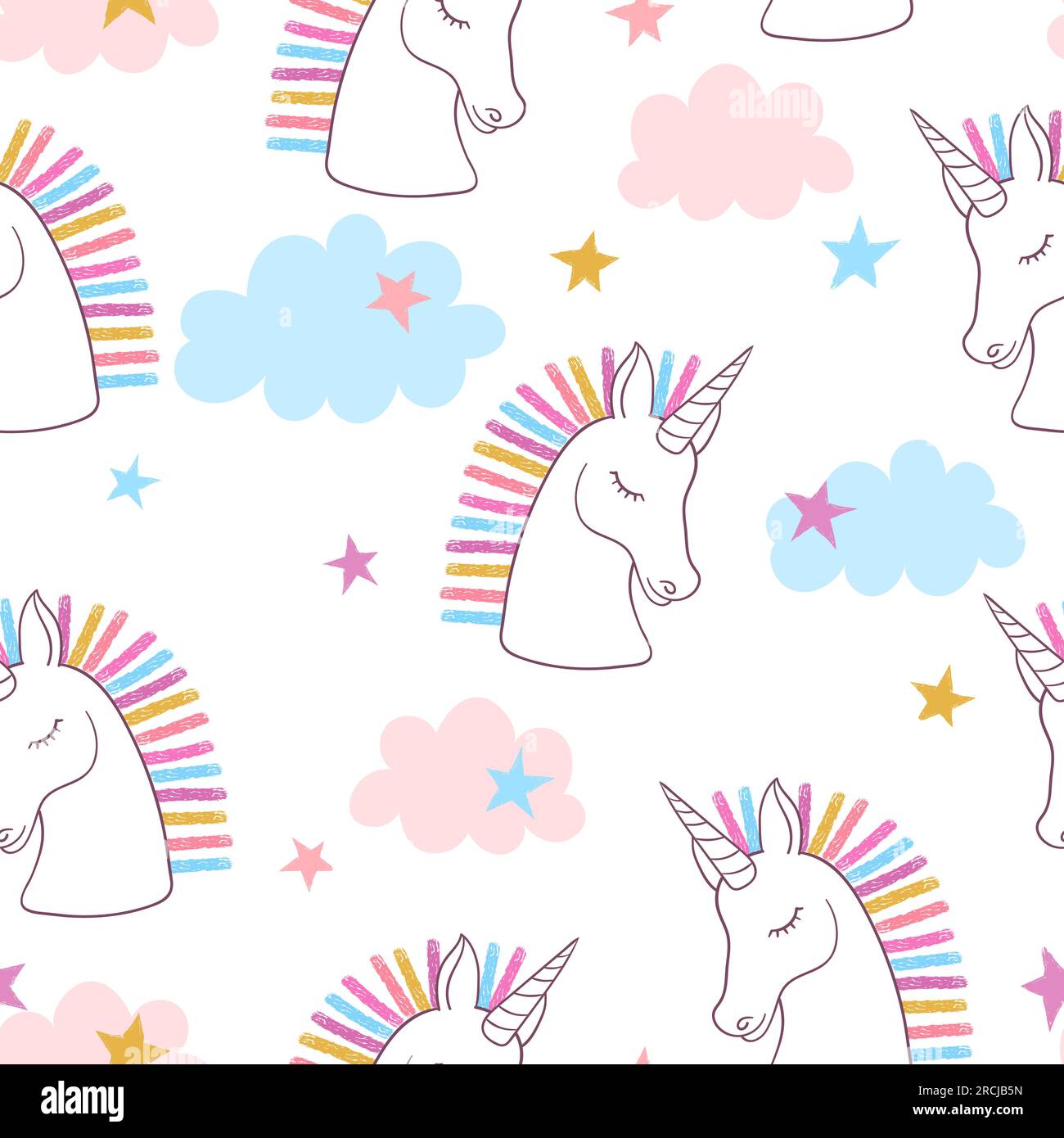 Seamless rainbow unicorns pattern. Vector magic background for kids Stock Vector Image & Art - Alamy