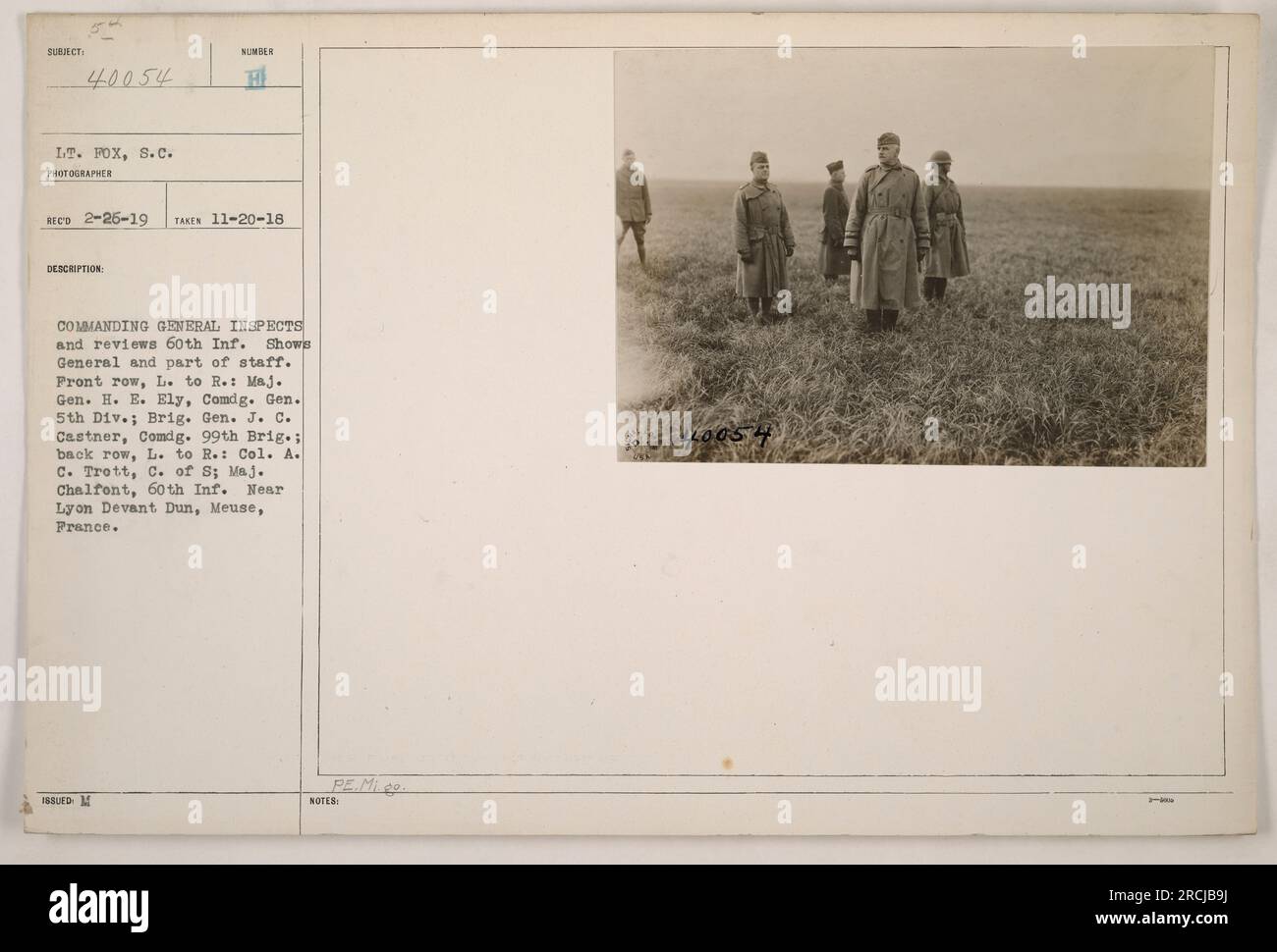 Commanding General H. E. Ely inspects and reviews the 60th Infantry ...