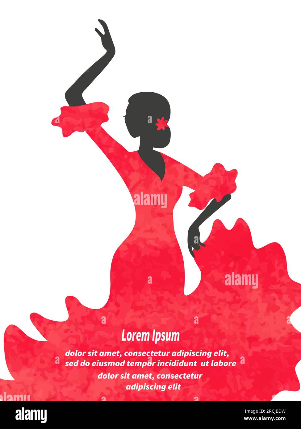 Watercolor Flamenco Dancer vector illustration. Spanish girl Stock ...