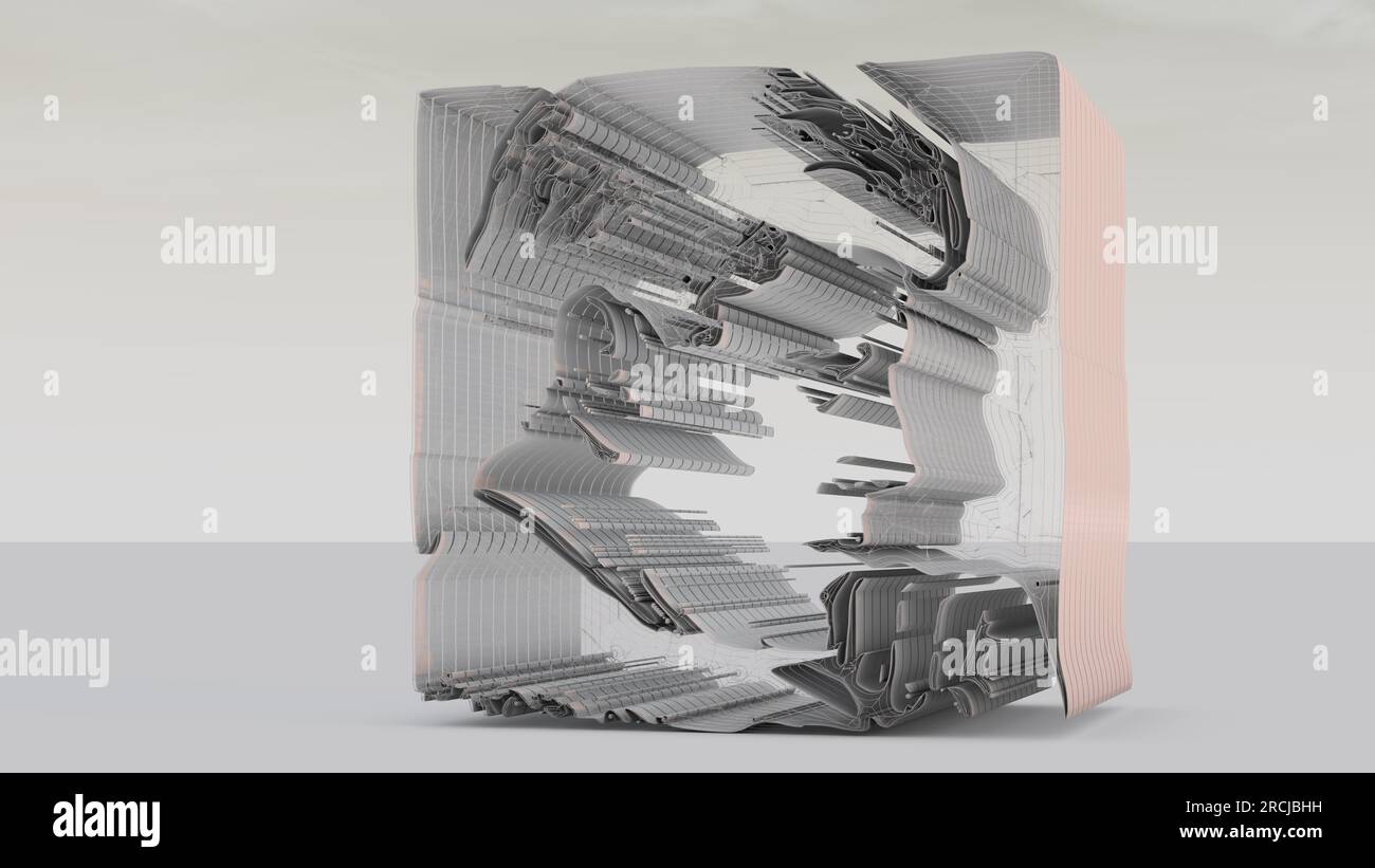 3D architectural illustrated representation of a human bust. Extremely ...