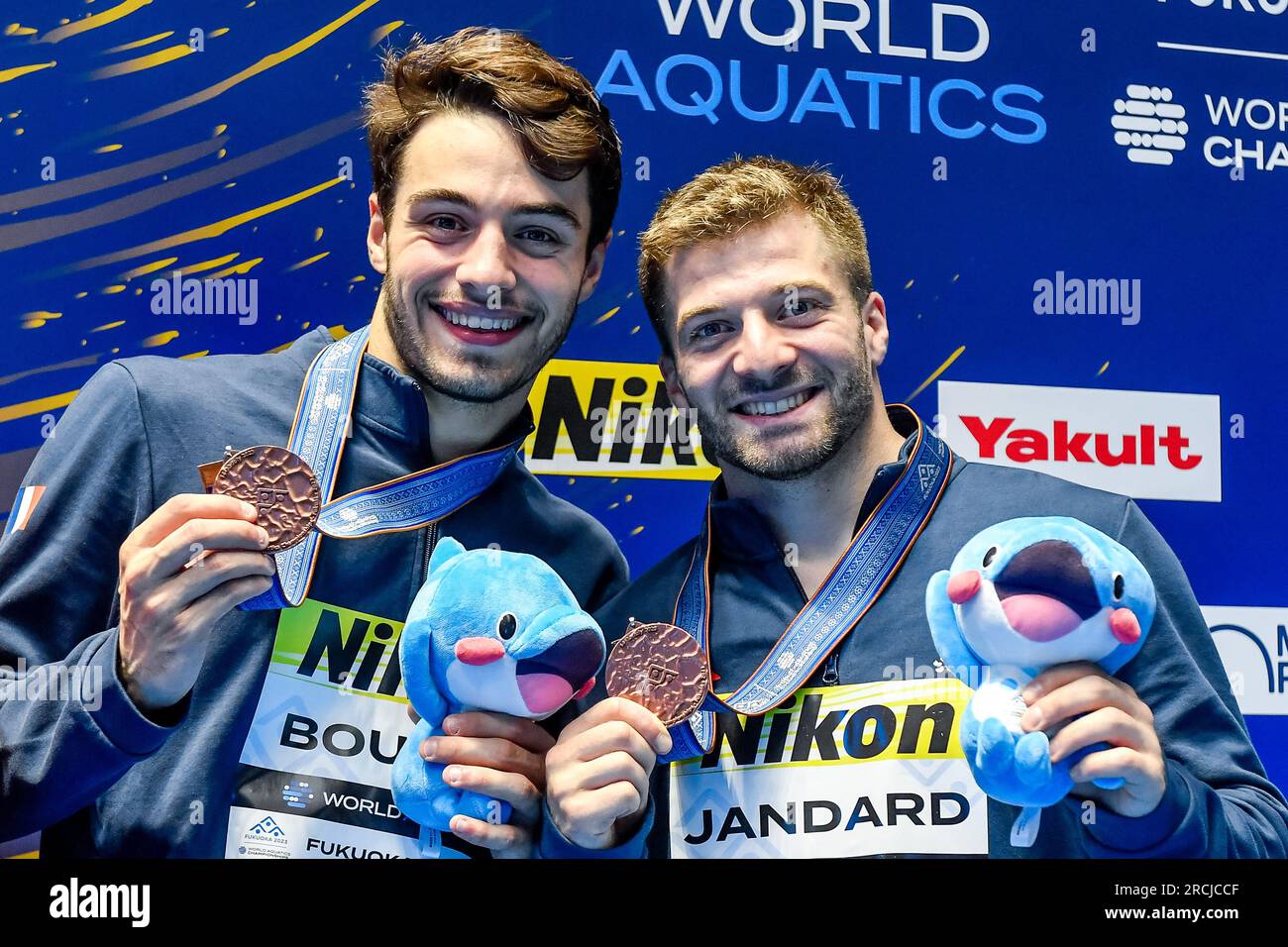 Fukuoka, Japan. 15th July, 2023. Jules Bouyer of France, Alexis Jandard ...