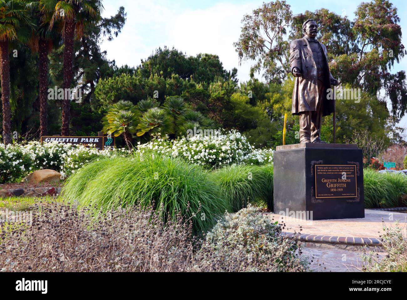 Los Angeles, California: Griffith Jenkins Griffith bronze statue ...