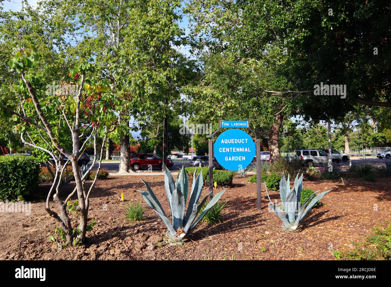 Los Angeles, California: Tom Labonge Aqueduct Centennial Garden Stock ...