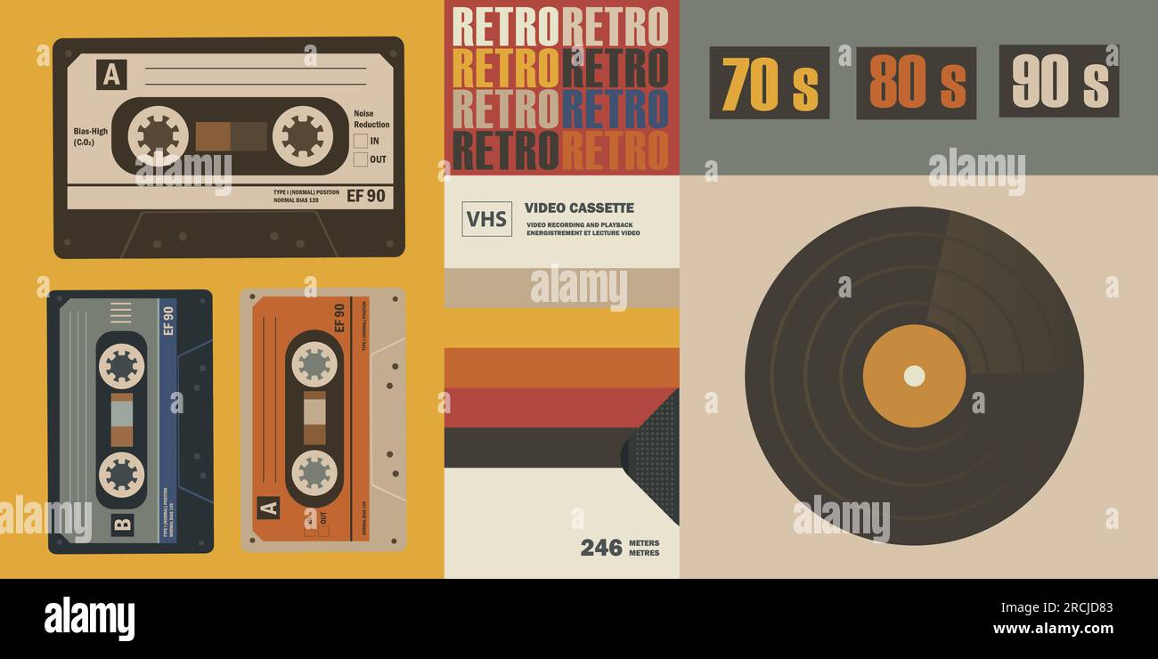Various old-fashioned items on a retro background. Concept retro or ...