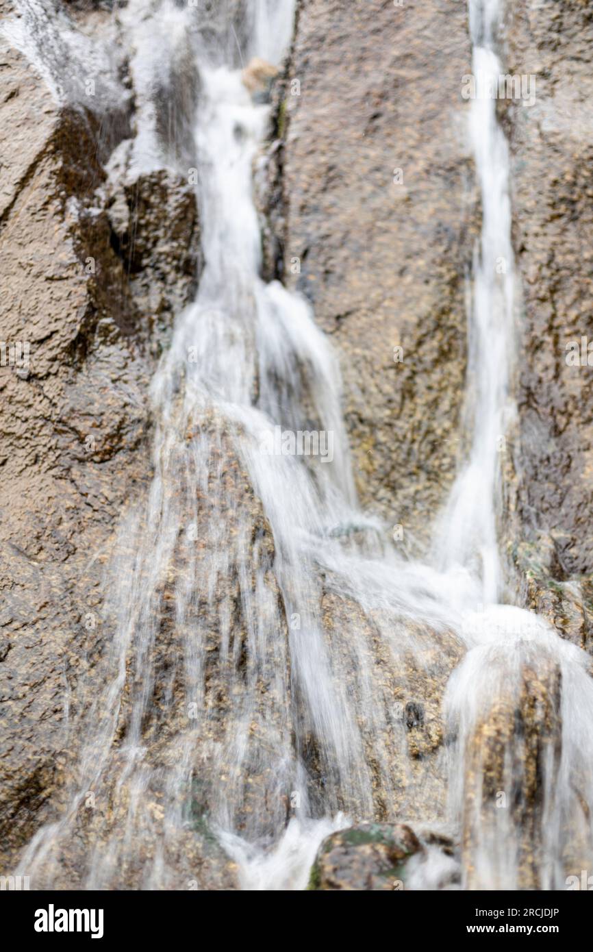 Closeup view of a motion blurred waterfall Stock Photo - Alamy