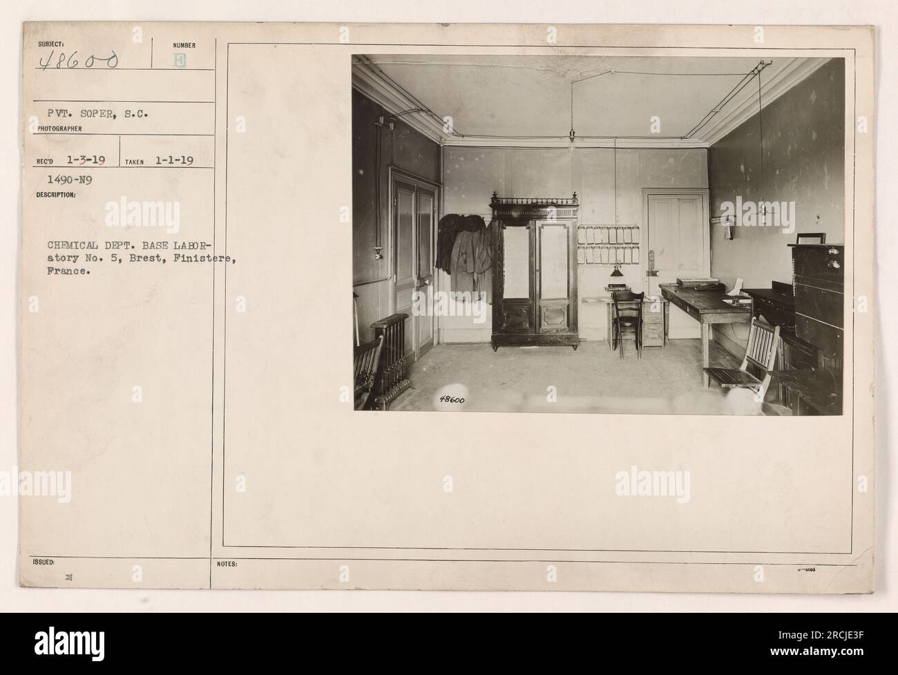 Chemical Department Base Laboratory at Brest, Finistere, France. The ...