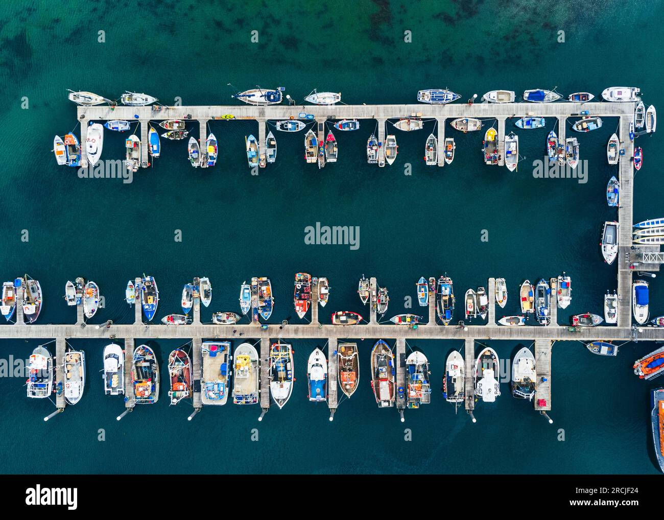 Aerial top down view docked hi-res stock photography and images - Alamy