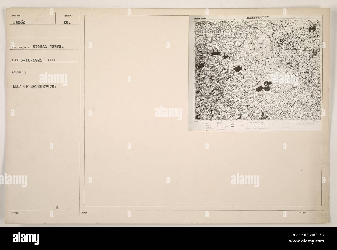 Soldiers examining a map of Hazebrouck during World War One. The ...