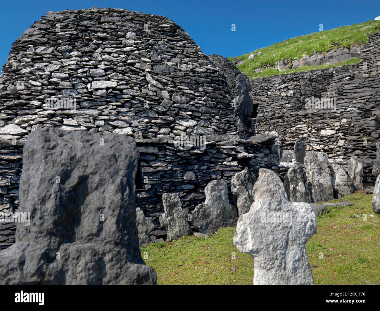 Beehive Huts at the UNESCO World Heritage site, Skellig Michael ...
