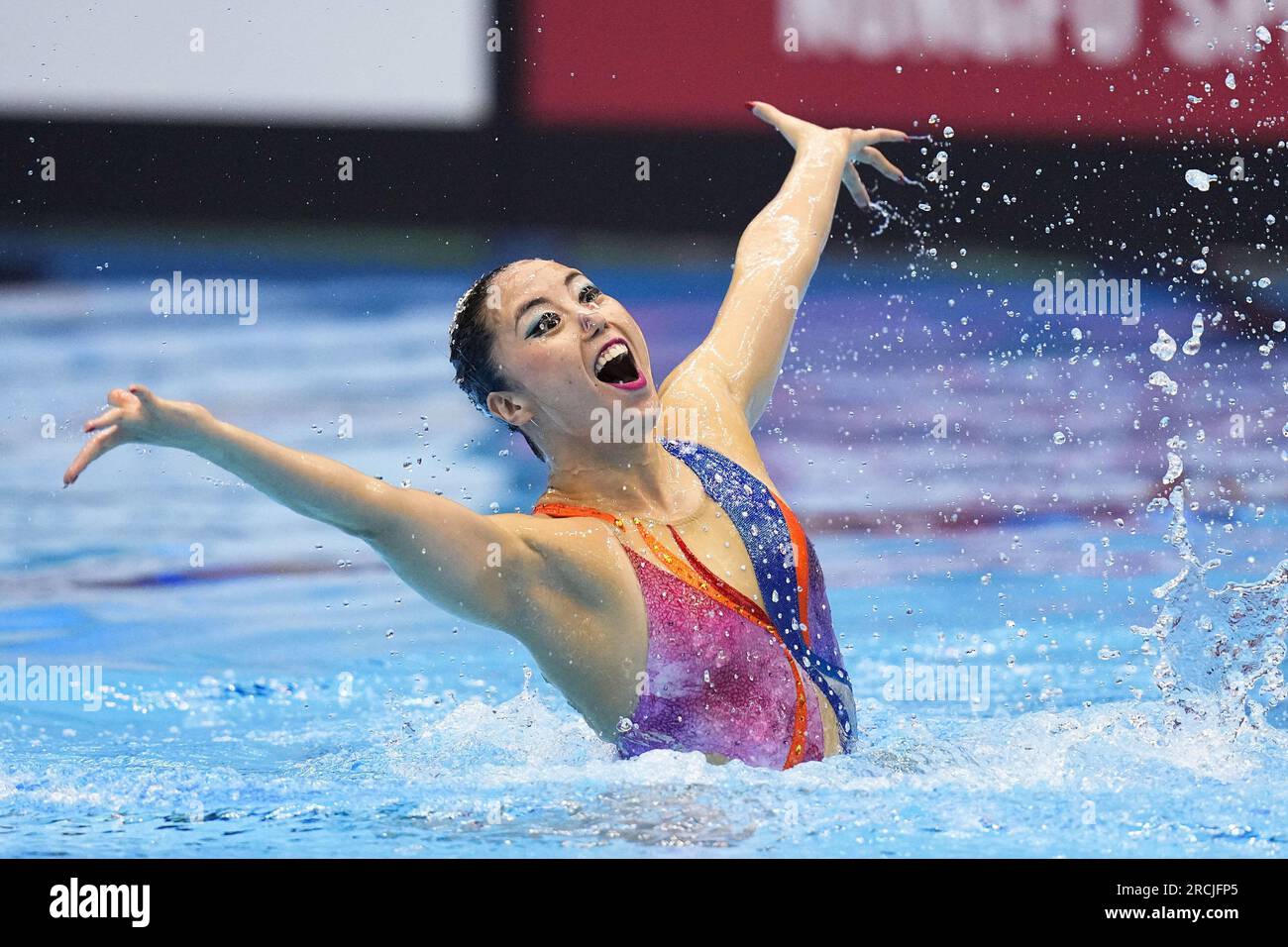Japanese artistic swimmer Yukiko Inui competes in the women's solo ...