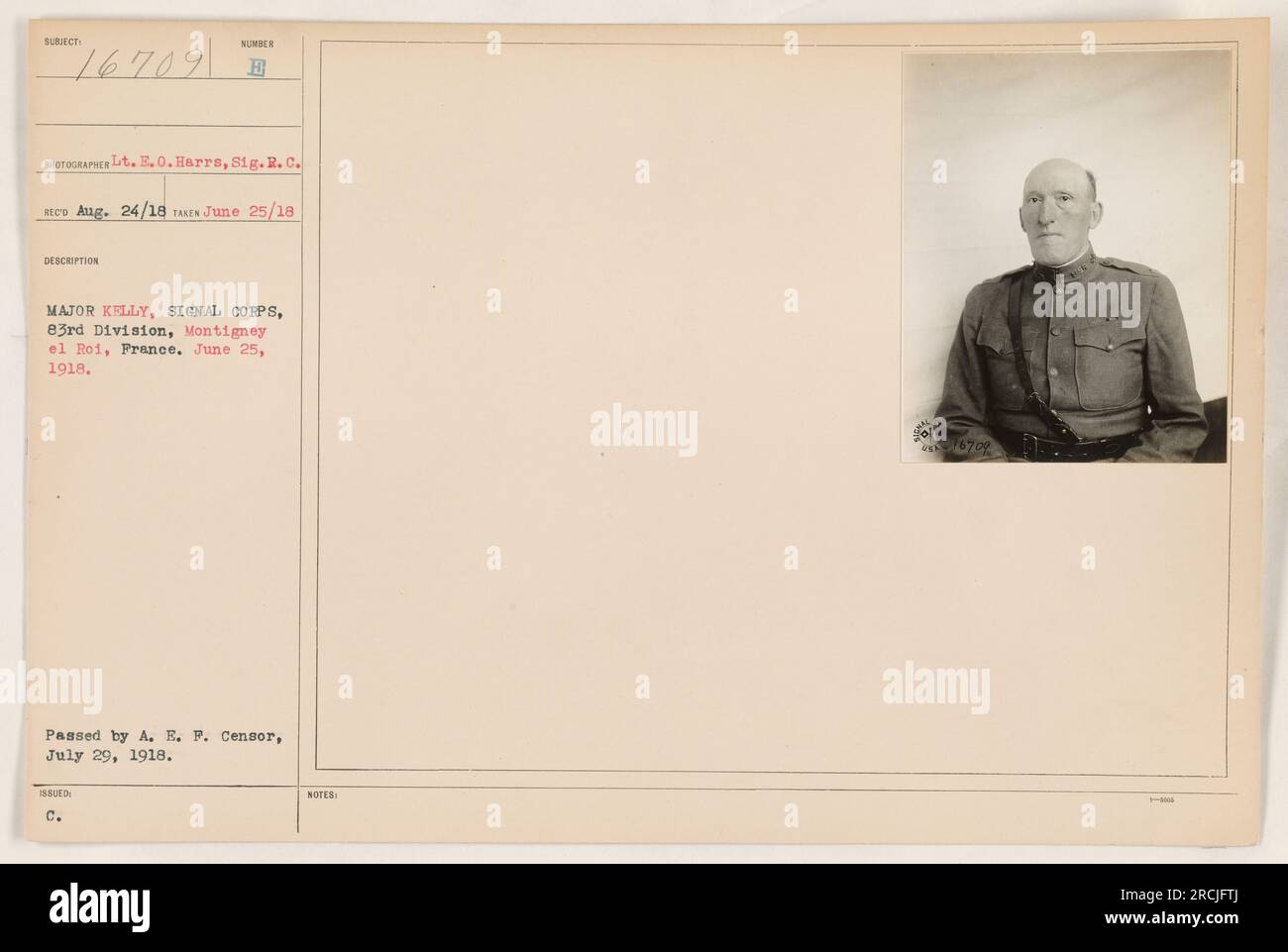 Soldiers from the 83rd Division, Signal Corps, led by Major Kelly ...