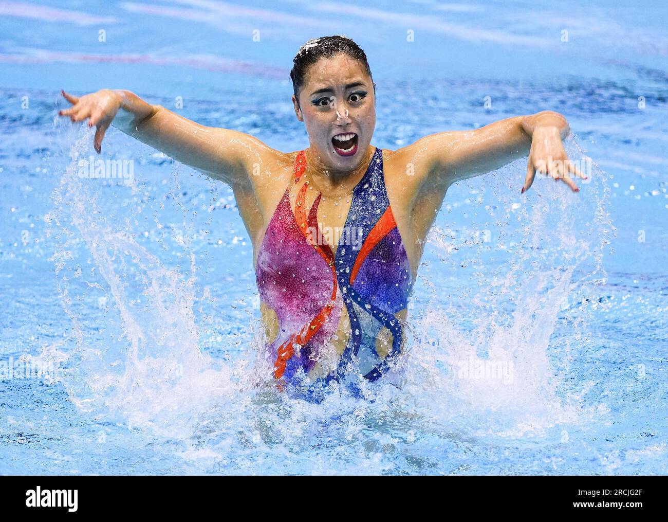 Japanese artistic swimmer Yukiko Inui competes in the women's solo ...