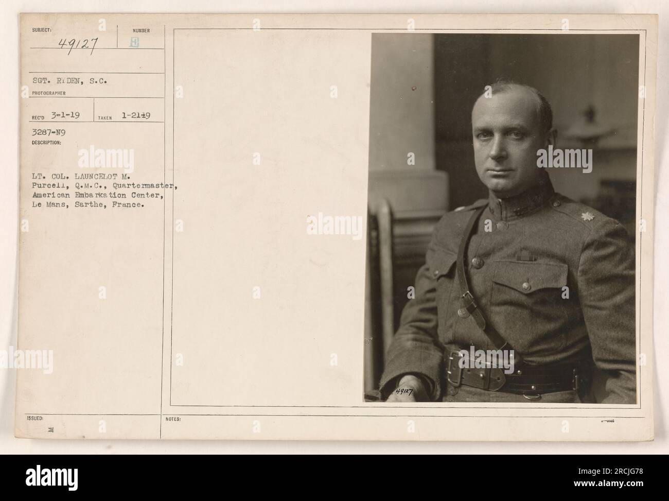 Lt col launcelot m purcell hi-res stock photography and images - Alamy