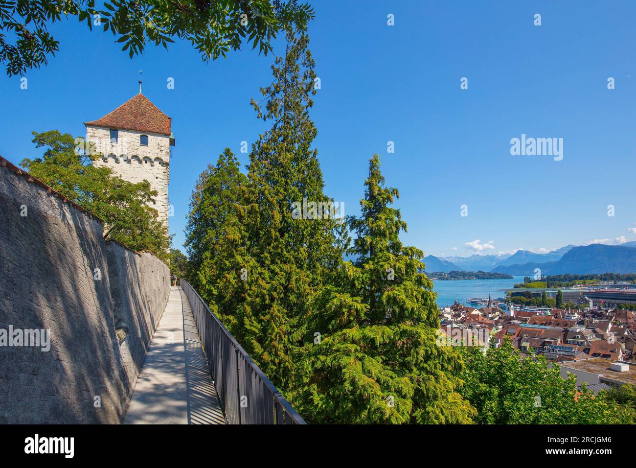 View from the ancient walls, Lucerne, Switzerland Stock Photo - Alamy