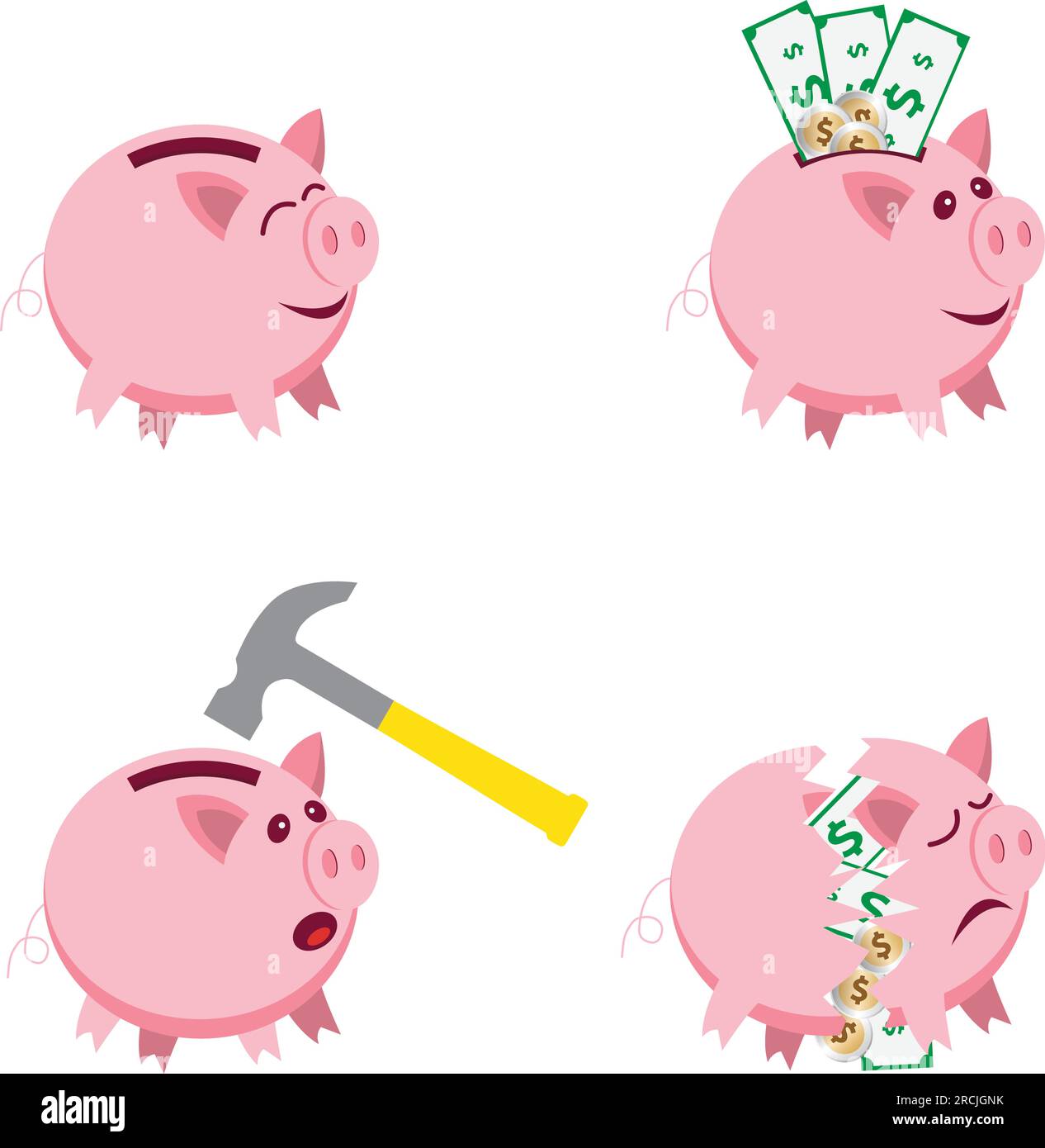 Broken piggy bank vector hi-res stock photography and images - Alamy