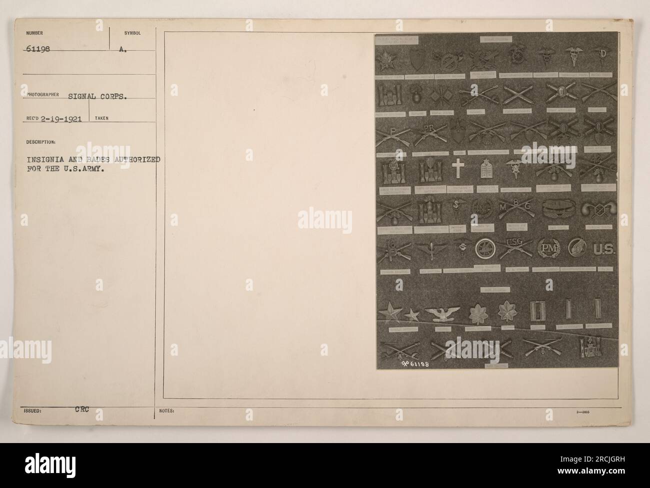 This photograph shows a collection of insignia and badges that were ...