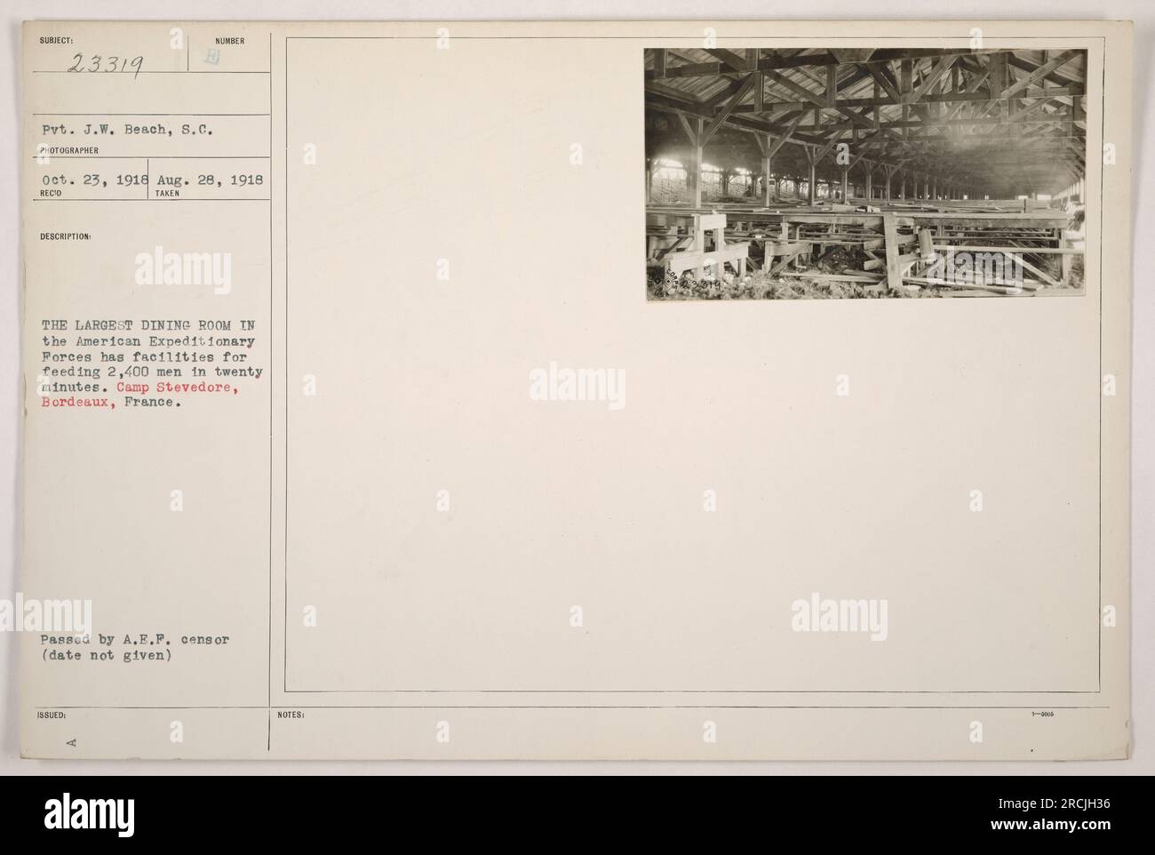 Pvt. J.W. Beach of the American Expeditionary Forces captured a photo ...