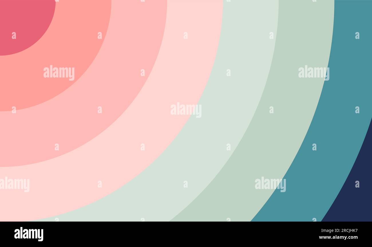 Vintage colorful circular wave background. 60s, 70s old fashioned ...