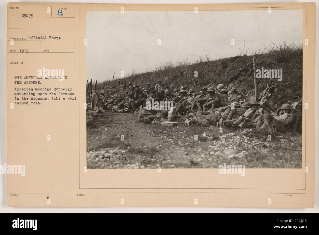 American machine gunners taking a break during the American advance in ...