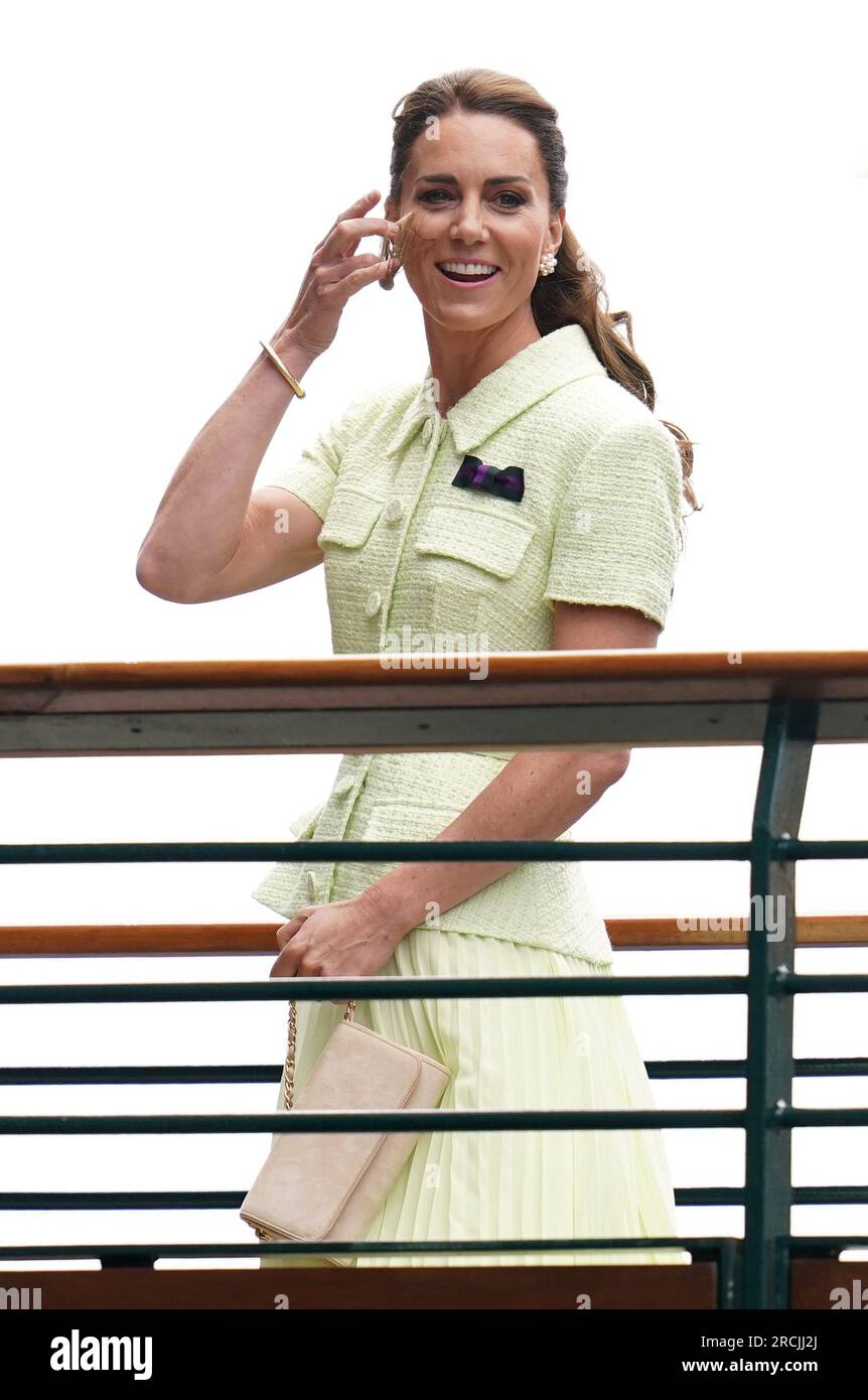 The Princess of Wales arriving on day thirteen of the 2023 Wimbledon ...