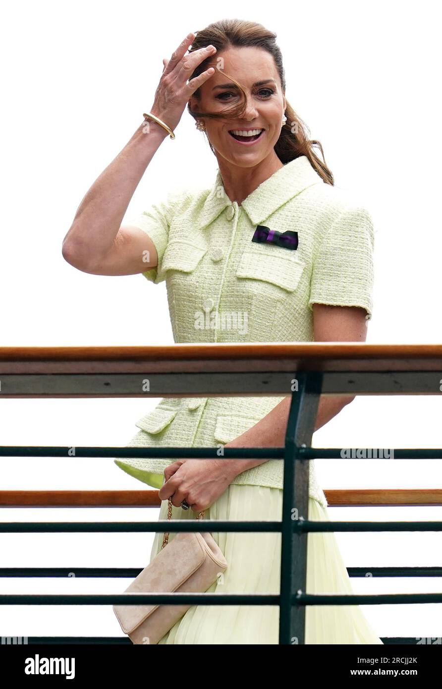The Princess of Wales arriving on day thirteen of the 2023 Wimbledon ...