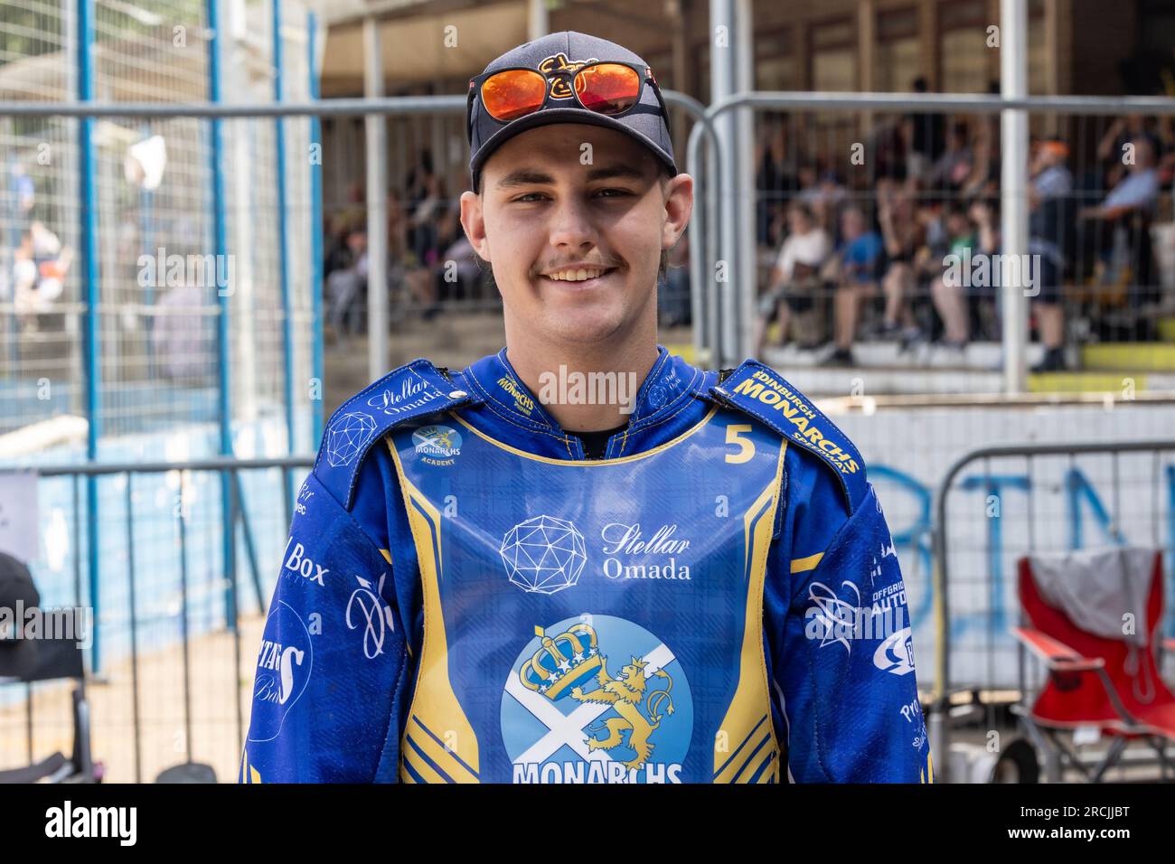 Jacob Hook - Edinburgh Monarchs Academy speedway rider. Portrait Stock ...