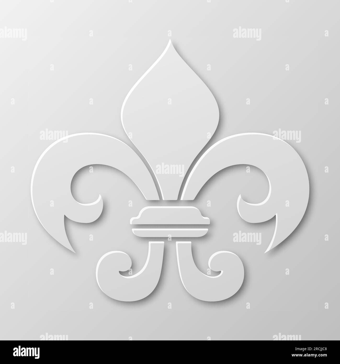 Vector Realistic Paper 3d Fleur De Lis Closeup on White Background ...