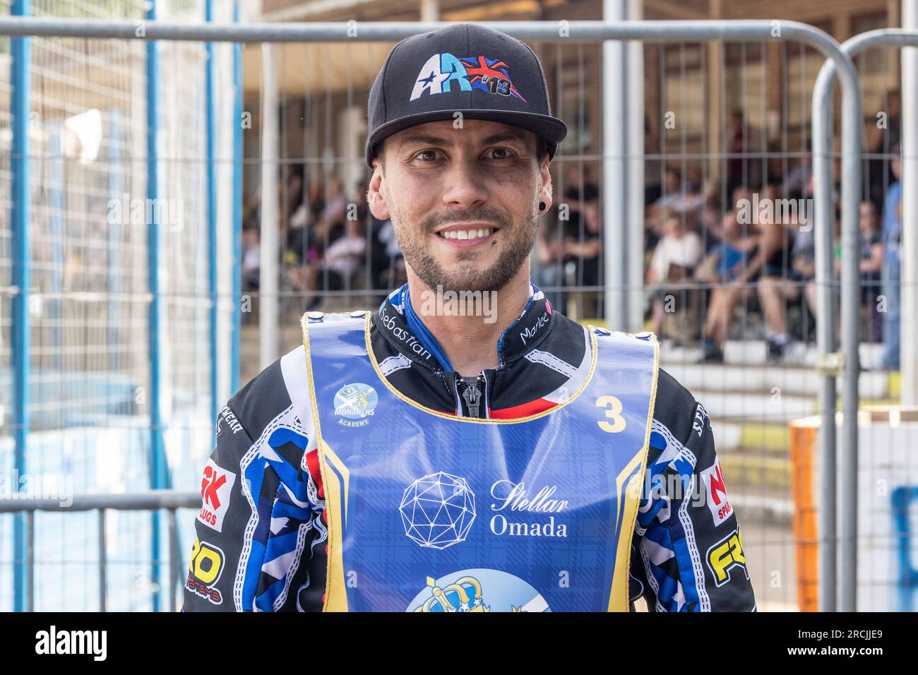 Adam Roynon - Edinburgh Monarchs Academy speedway rider. Portrait Stock ...