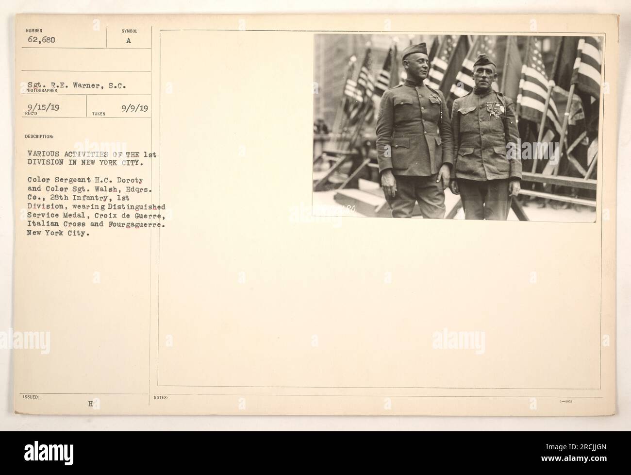 Color Sergeant H.C. Doroty and Color Sergeant Walsh from Headquarters ...
