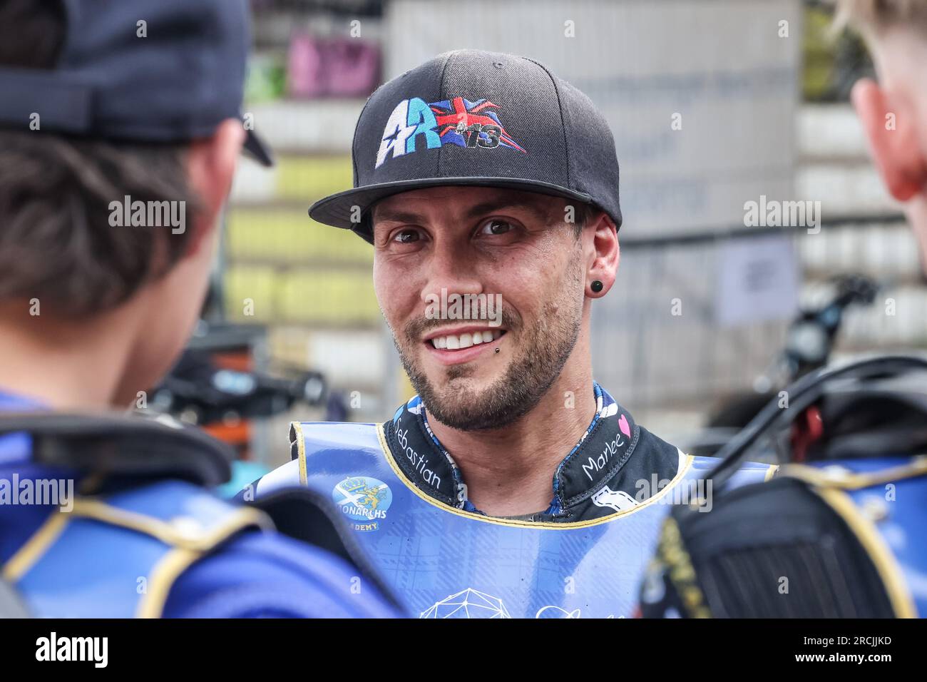 Adam Roynon - Edinburgh Monarchs Academy speedway rider. Portrait Stock ...