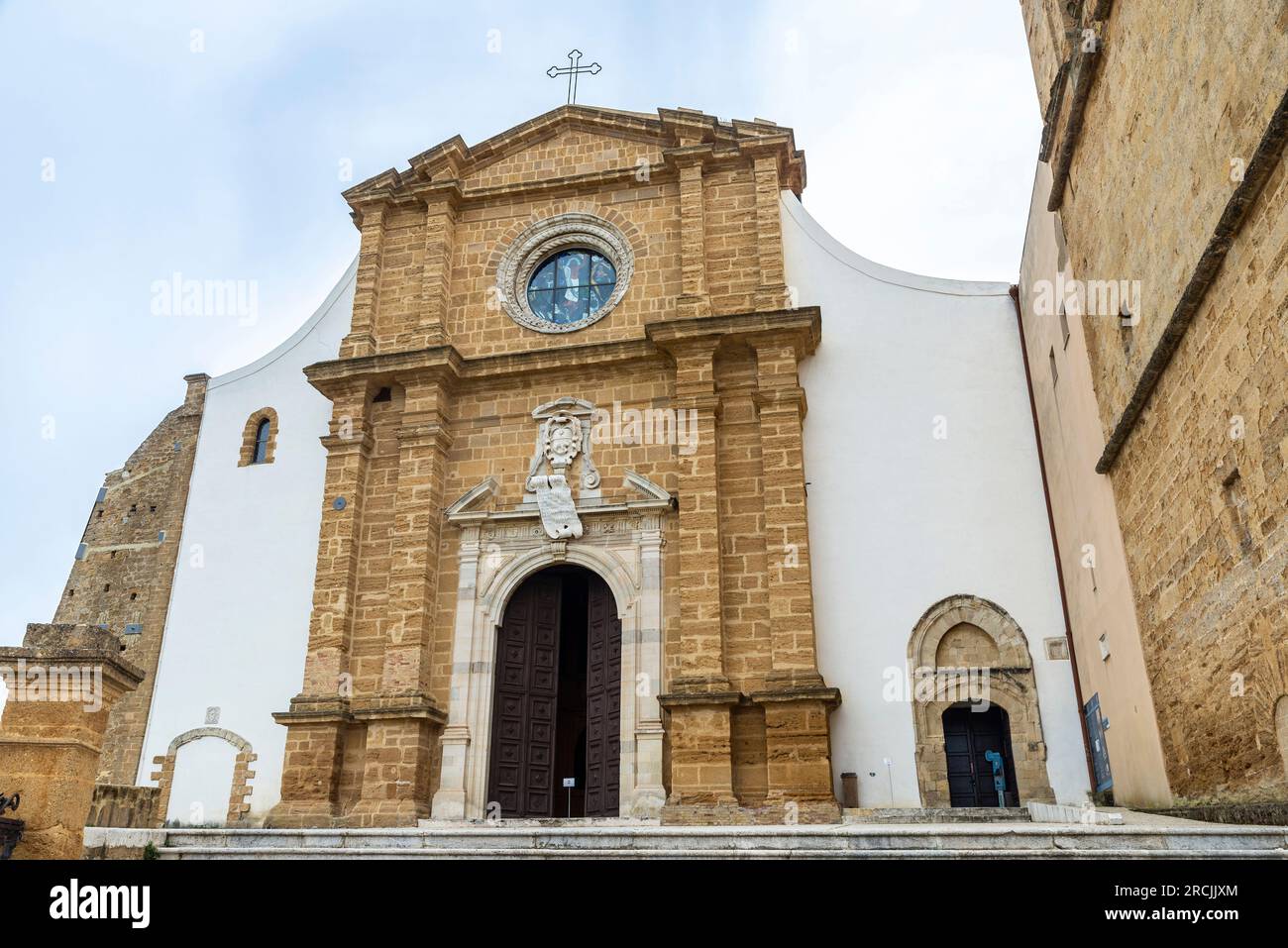 Facade of the Cathedral of Saint Gerland or San Gerlando in the old ...