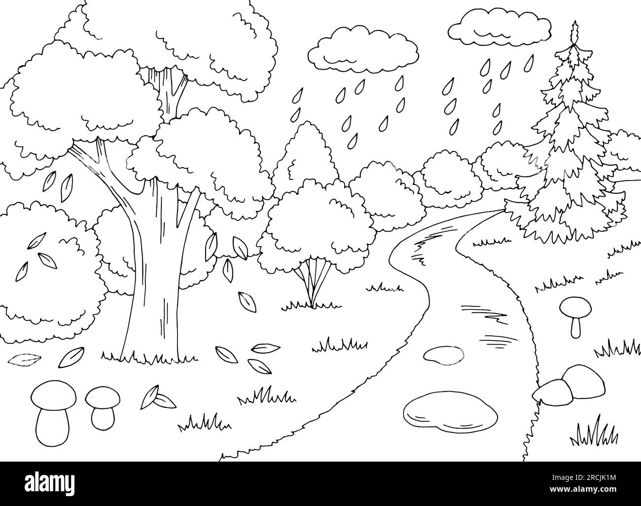 Fall Pictures Black And White Clip Art Autumn Black White Stock