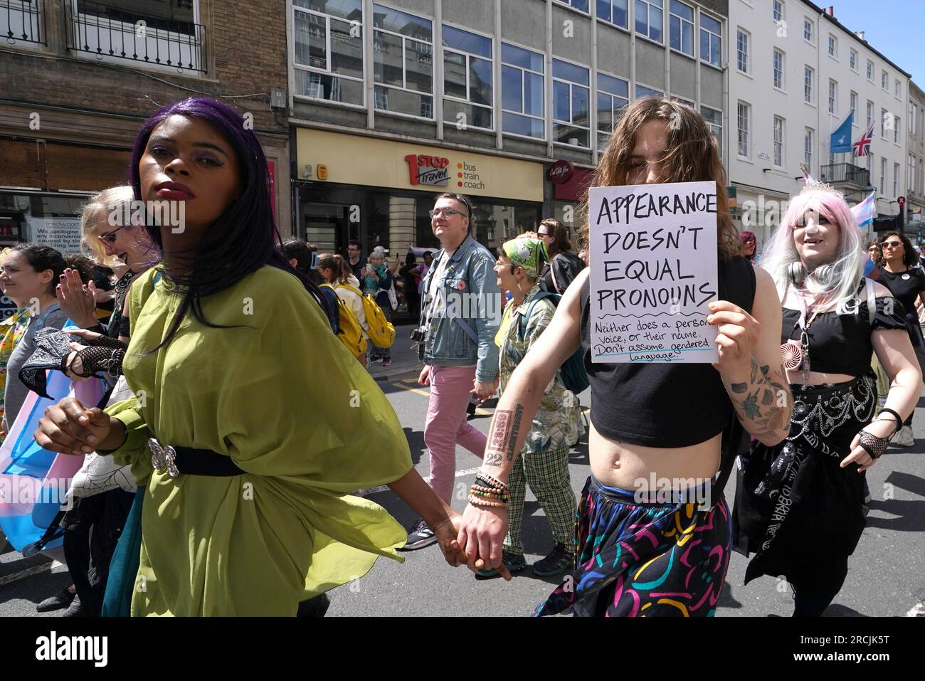 People take part in a Trans Pride protest march in Brighton. Picture ...
