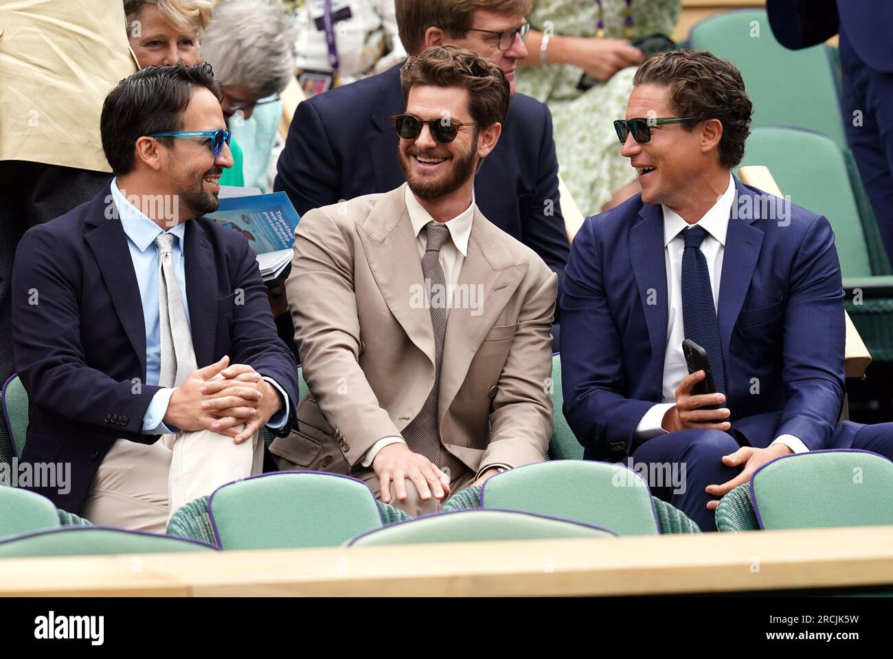 Andrew Garfield and Vito Schnabel (right) in the royal box on day ...
