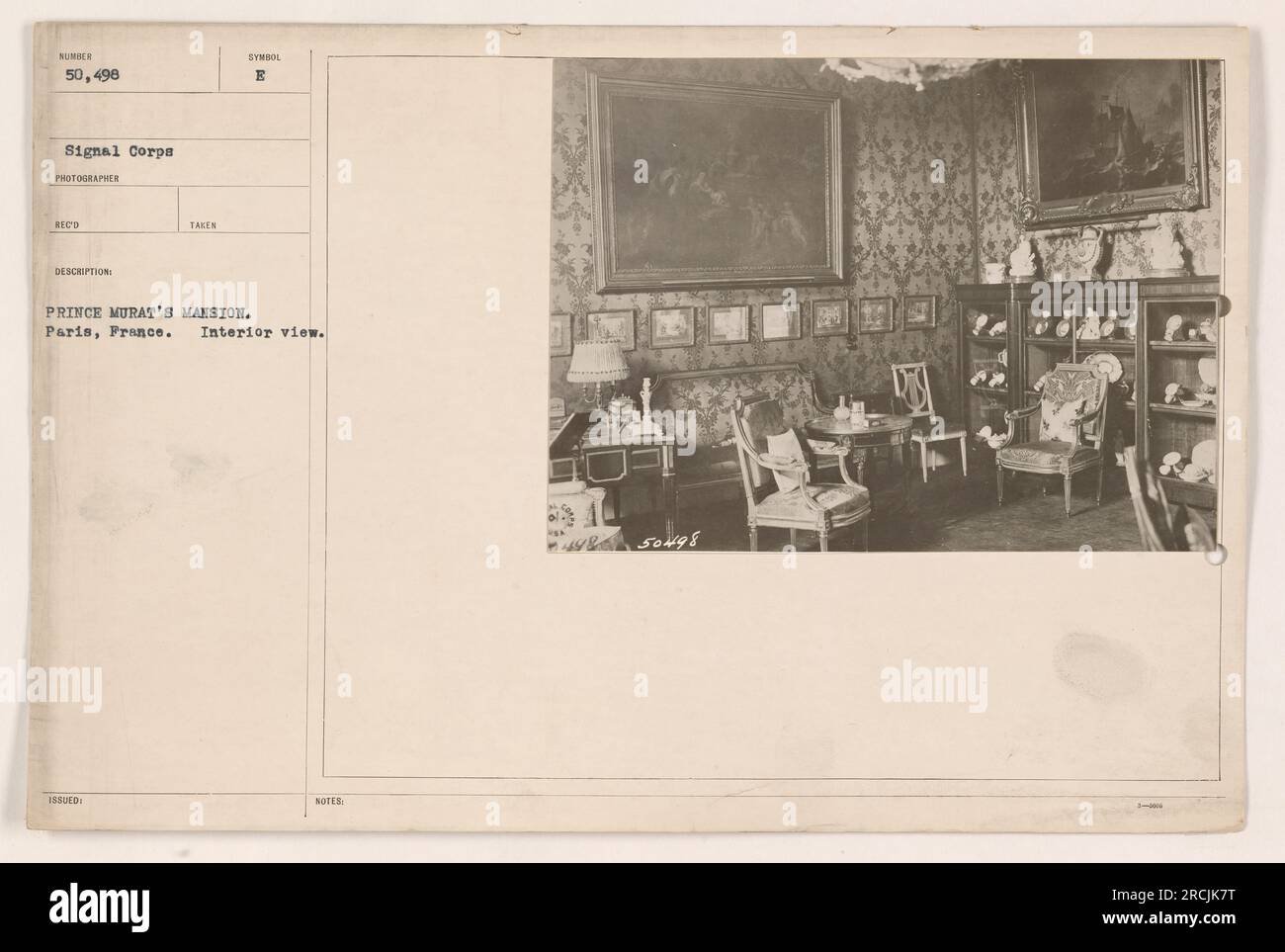 Interior view of Prince Murat's mansion in Paris, France. The ...