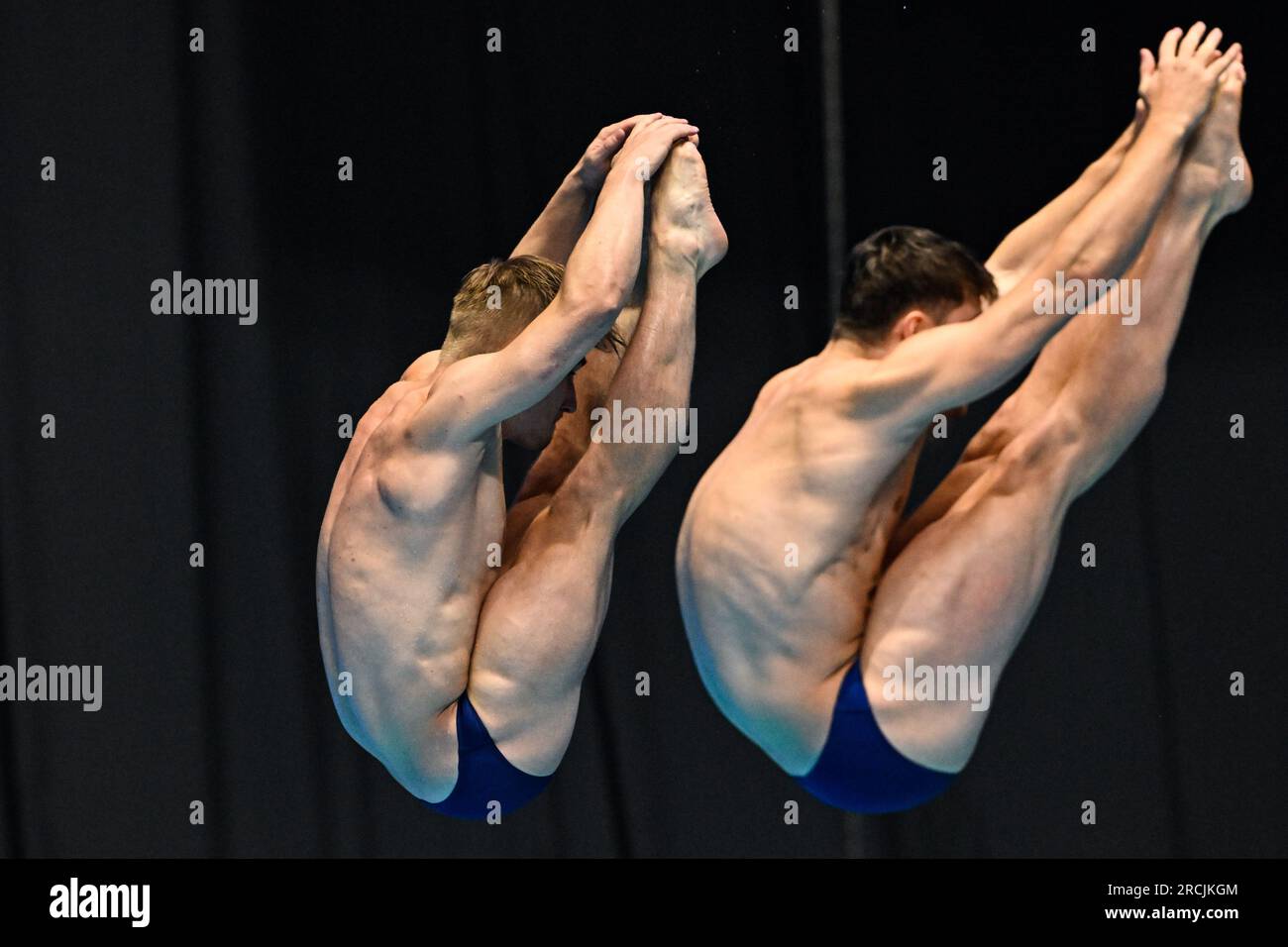 Fukuoka, Japan. 15th July, 2023. Jack Laugher/Anthony Harding (R) of ...
