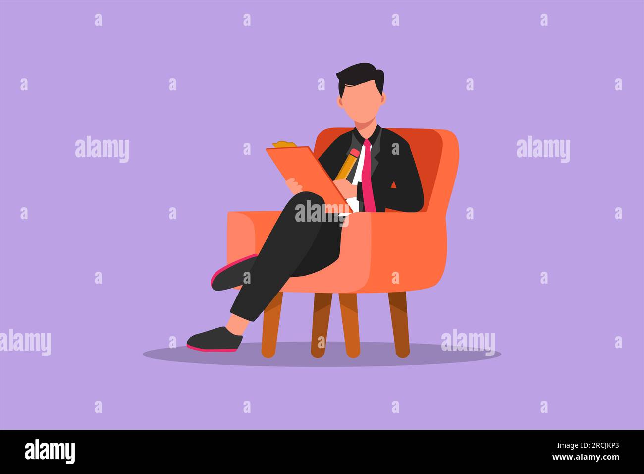 Character flat drawing businessman writing on clipboard. Male executive ...