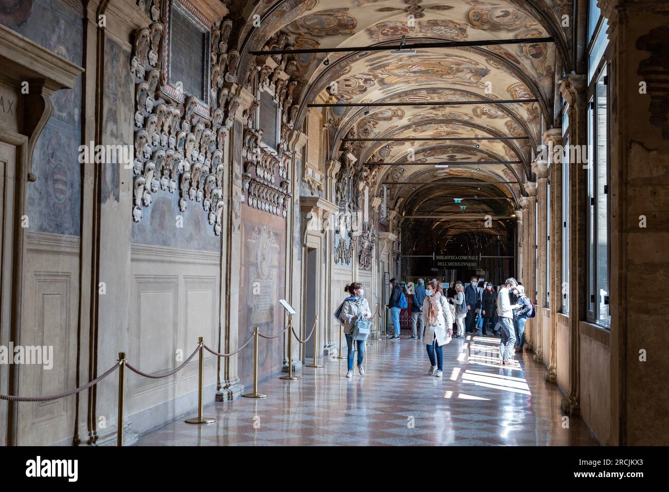 BOLOGNA, ITALY - APRIL 19, 2022: Hallway of Biblioteca Comunale dell ...