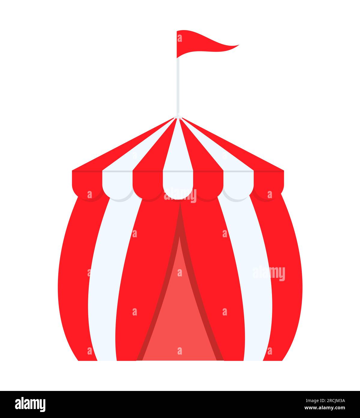 Circus tent Design element Red and white striped circus tent with flag Vector illustration ...
