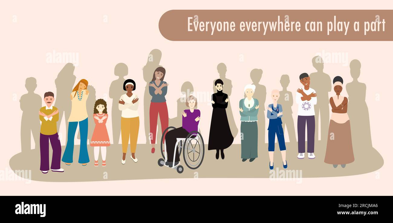 Multi ethnic group of people portraits #EmbraceEquity Give equity a huge embrace. International ...